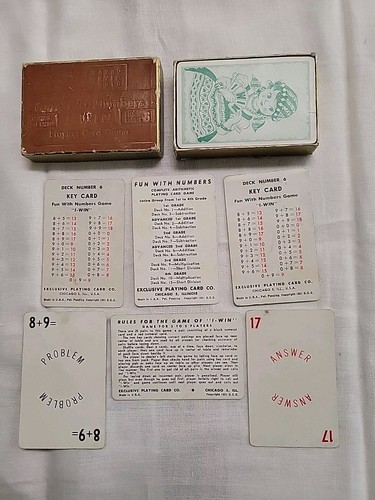 Vintage 1951 Fun With Numbers Gypsy Playing Card Game With Box | eBay