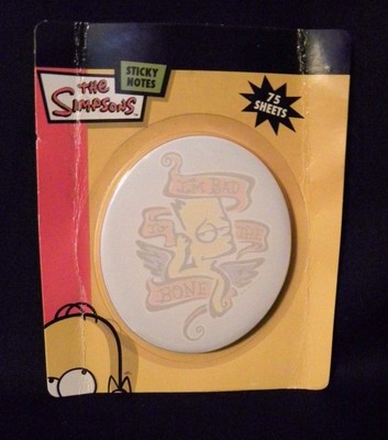 The Simpsons Oval Bart Sticky Notes- 75 Sheets- I'm Bad To The Bone | eBay