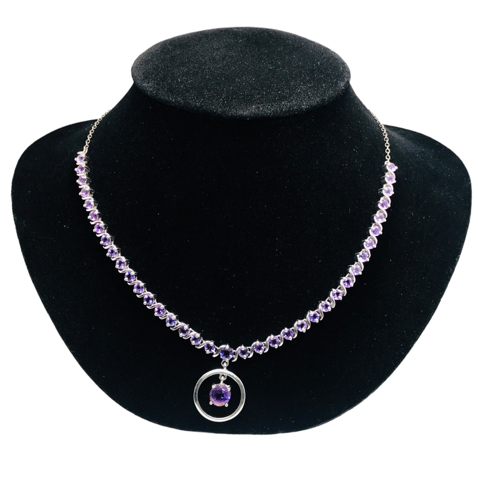 sterling Silver 925 lenox amethyst necklace 19” 25 Grams | eBay