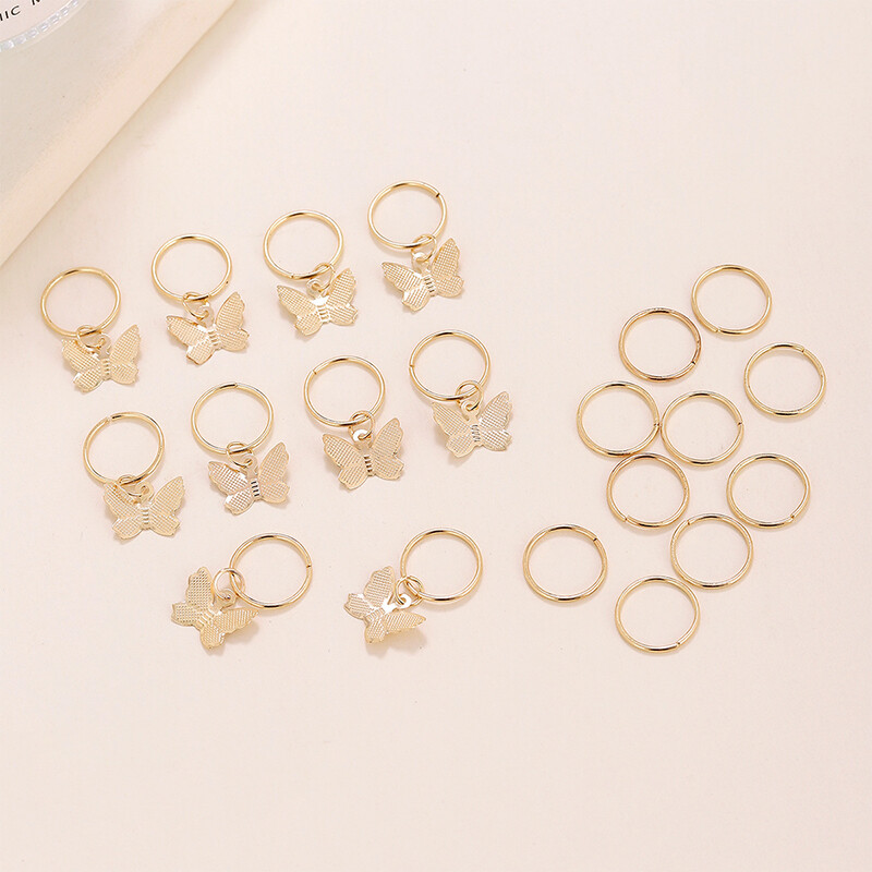20PCS Dreadlock Hair Braid Cuff Clips Bead Ring Wrap Adjustable ...