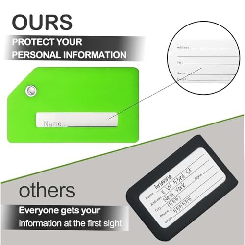 8Pack Luggage Tags for Suitcases with Name Id Card, Silicone Backpacks ...