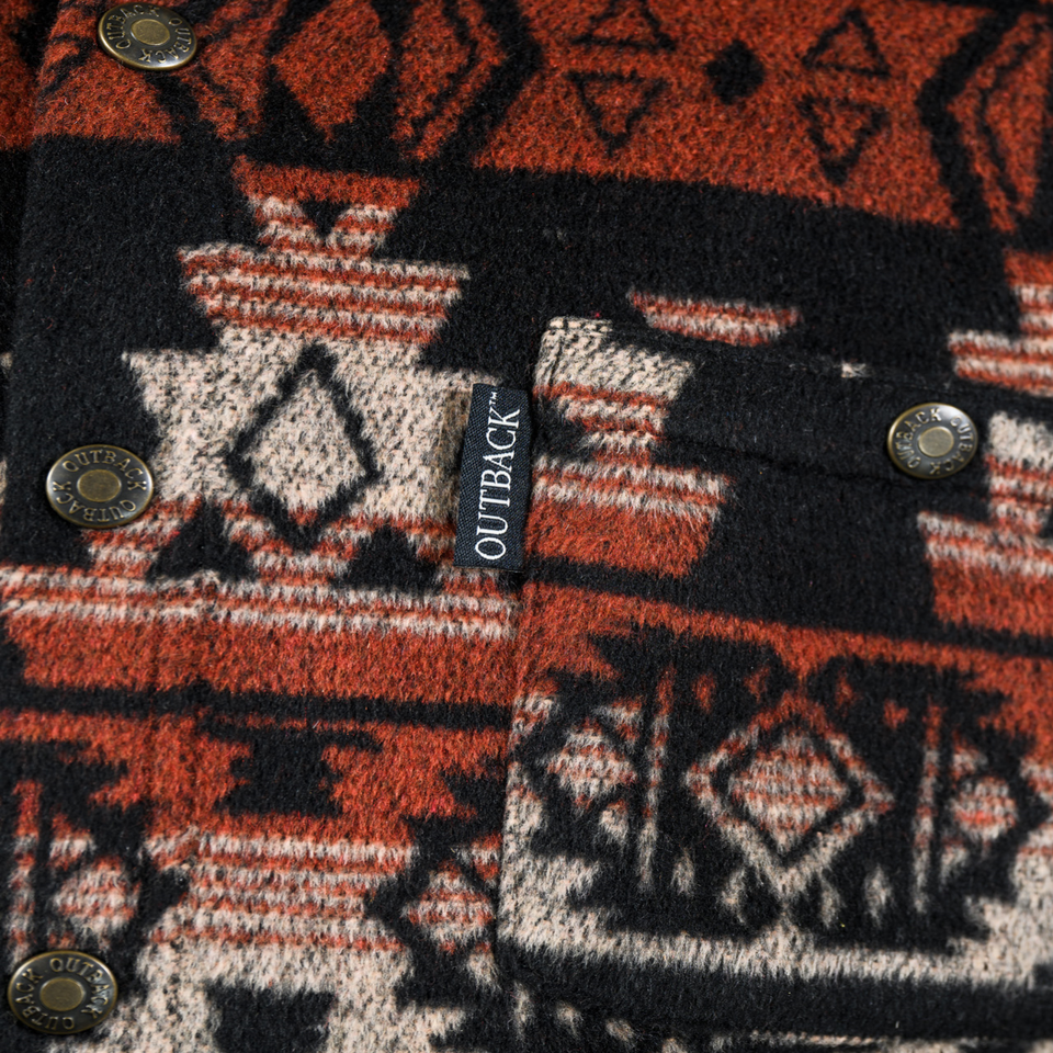 Outback Trading Company® Men's Hudson Aztec Burnt Red Shirt Jacket ...