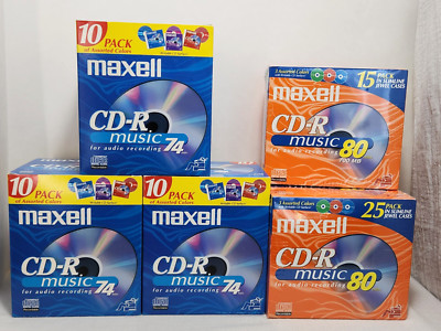 Lot, Maxell CD-R Discs ~ NEW ~ 70 CDs / 382 Min ~ 5 Unopened Boxes ...