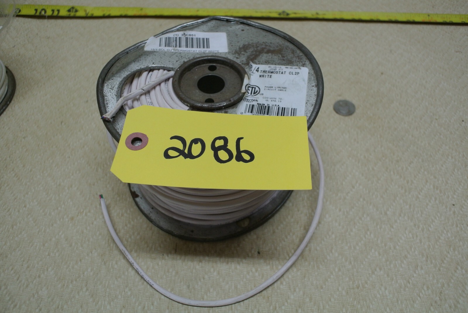 Intertek Circuit Cable 18/4 CL2P Thermostat HVAC Wire 250' White FREE ...