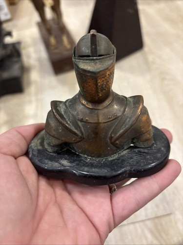 Vintage Table Lighter - Negbaur, NY - Knight Armor Bust - Copper Finish ...