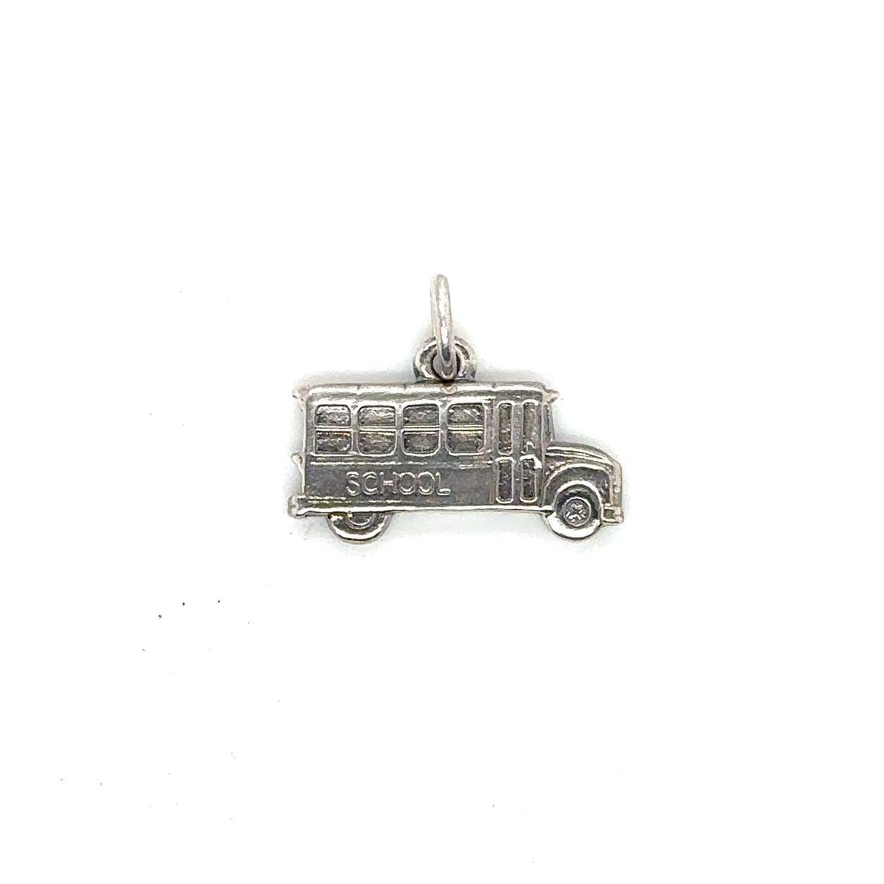 Retired James Avery Sterling Silver School Bus Charm - Gem
