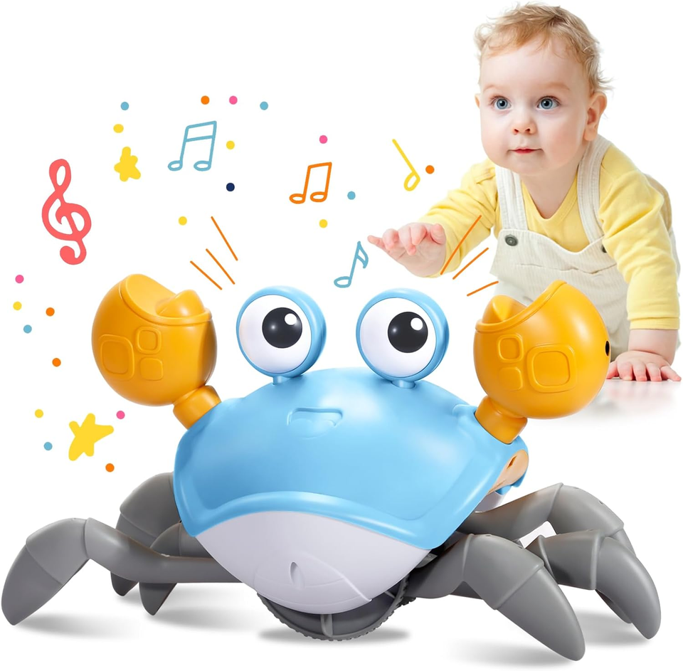 Crawling Crab Baby Toy Tummy Time Toys-With Music LED Light Walking ...