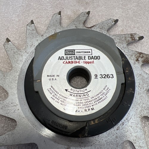 Sears Craftsman 9-3263 Carbide Tipped 7" Adjustable Dado Saw Blade 16 ...