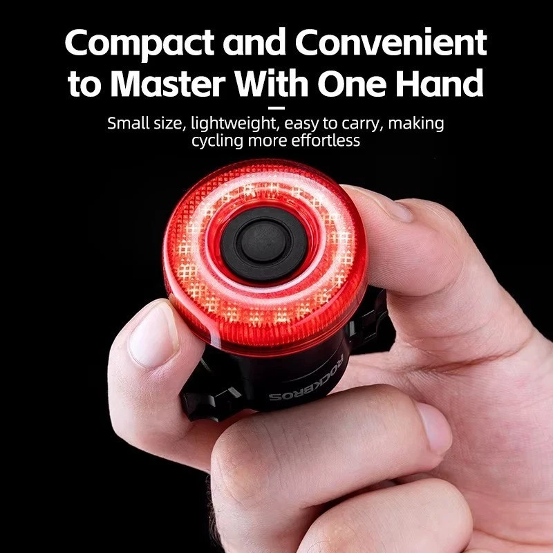 ROCKBROS Bicycle Smart Rear Light Auto-sensing Bike Taillight Waterproof Type-C | eBay UK