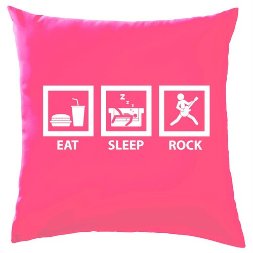 Eat Sleep Rock - Coussin - Musique Guitare Électrique Bass Guitars Bass ...