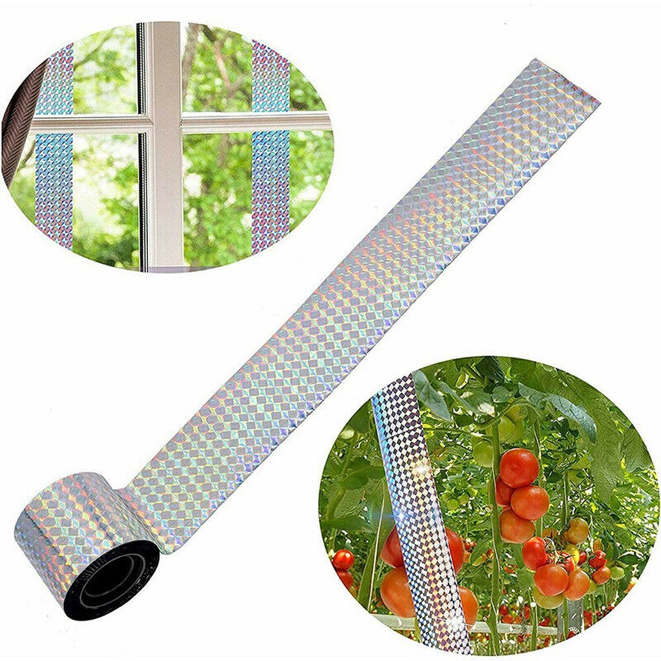 Bird Repellent Laser Reflective Tape Garden Birds Deterrent Double-side ...