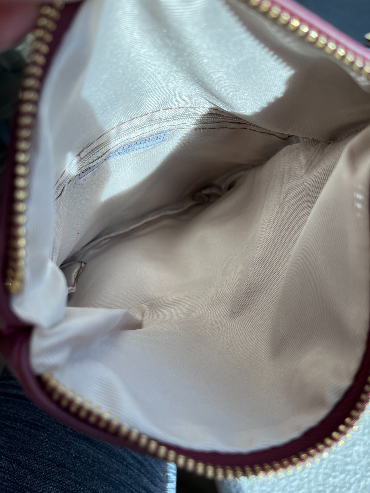 Vera Pelle 100% Genuine Italian Leather Red Burgundy … - Gem