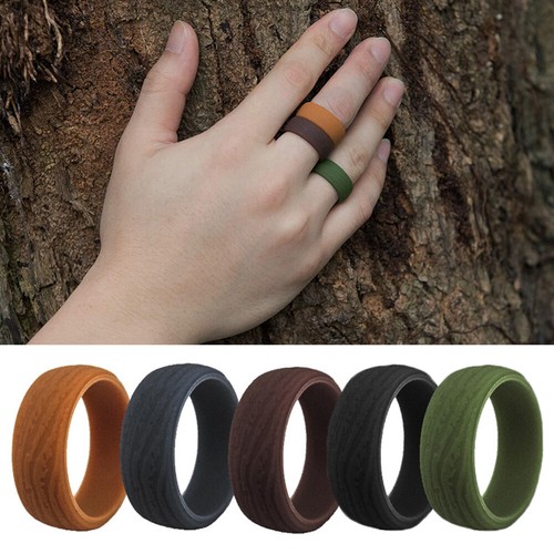 Finger Rings Rubber Rings Men Rings Silicone Ring Band 8.7mm Flexible ...