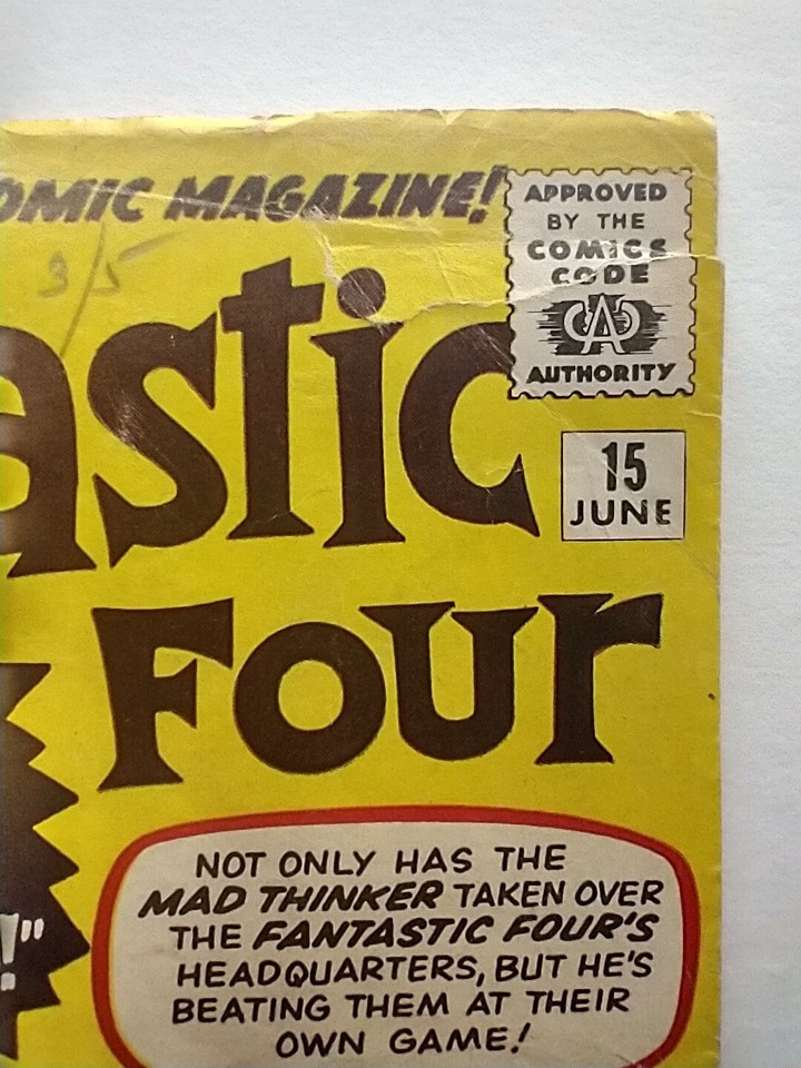 Marvel Comics Fantastic Four #15 1st Appearances Mad Thinker, Awesome ...