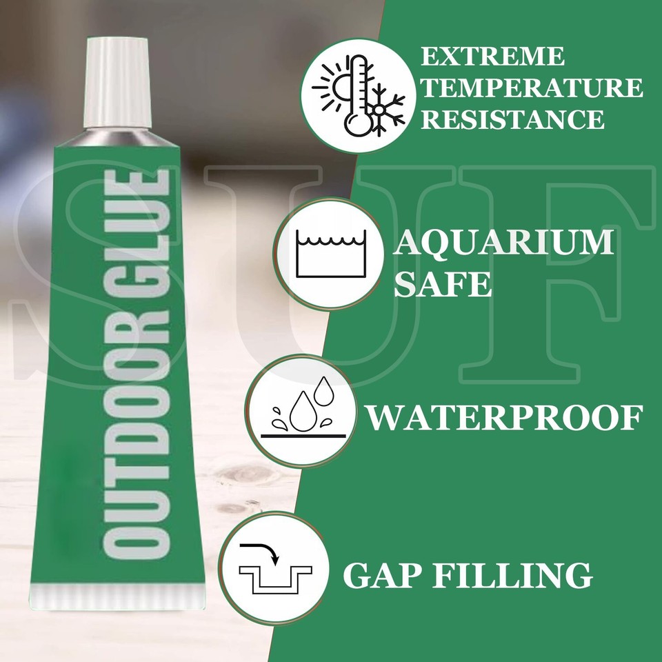 Outdoor Glue Clear Adhesive Tough Super Strong Bond Metal Glass Wood ...
