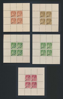 RARE COSTA RICA STAMPS 1895 WATERLOW SPECIMEN REVENUES SET SHEETS MNH ...