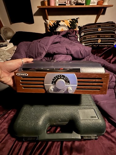 Jensen JTA-222 Record Player 3-Speed Stereo Turntable with AM/FM Radio ...