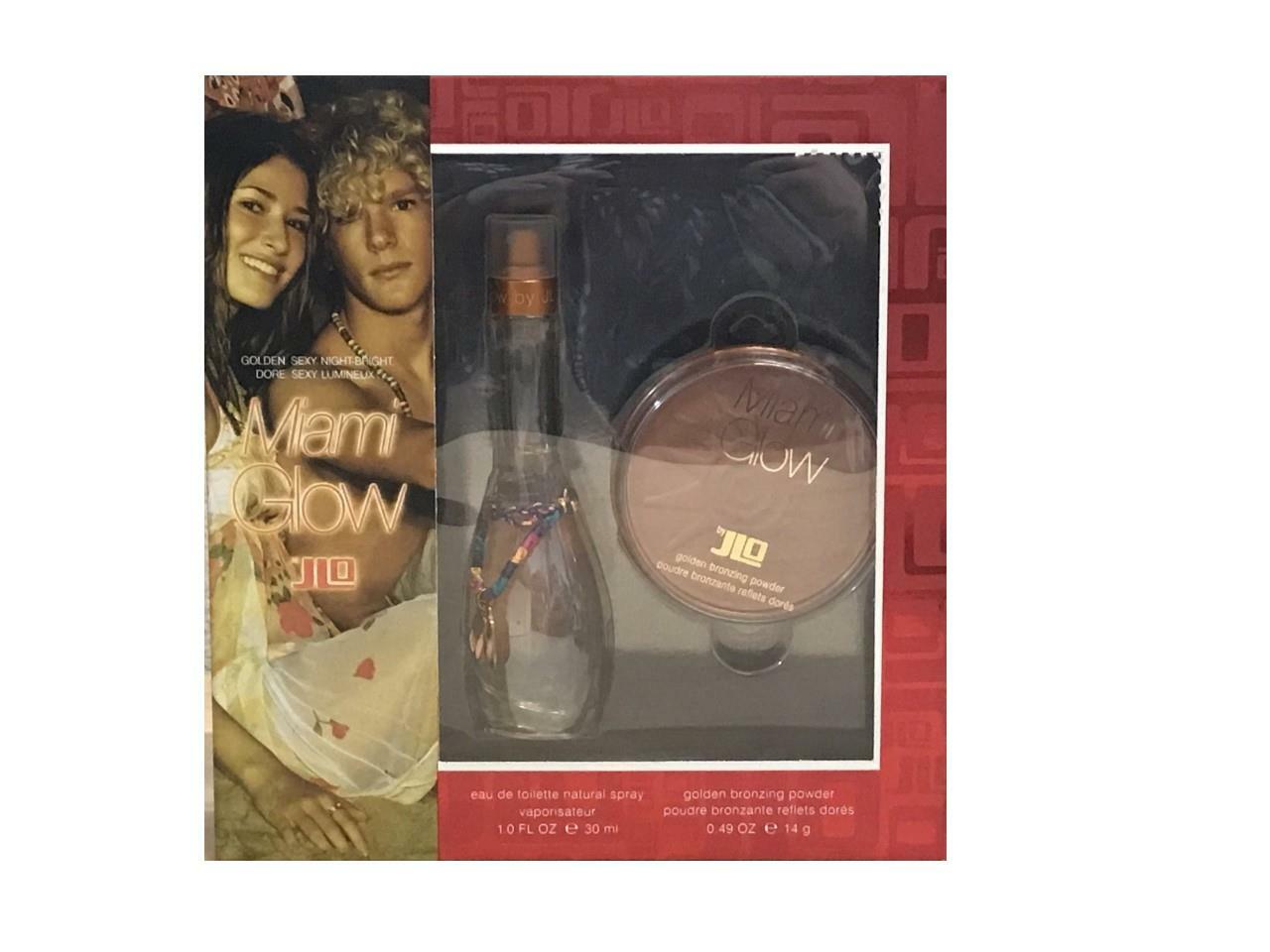 MIAMI GLOW by Jennifer Lopez 1.0 oz EDT Spray & Golden Bronzing Powder ...