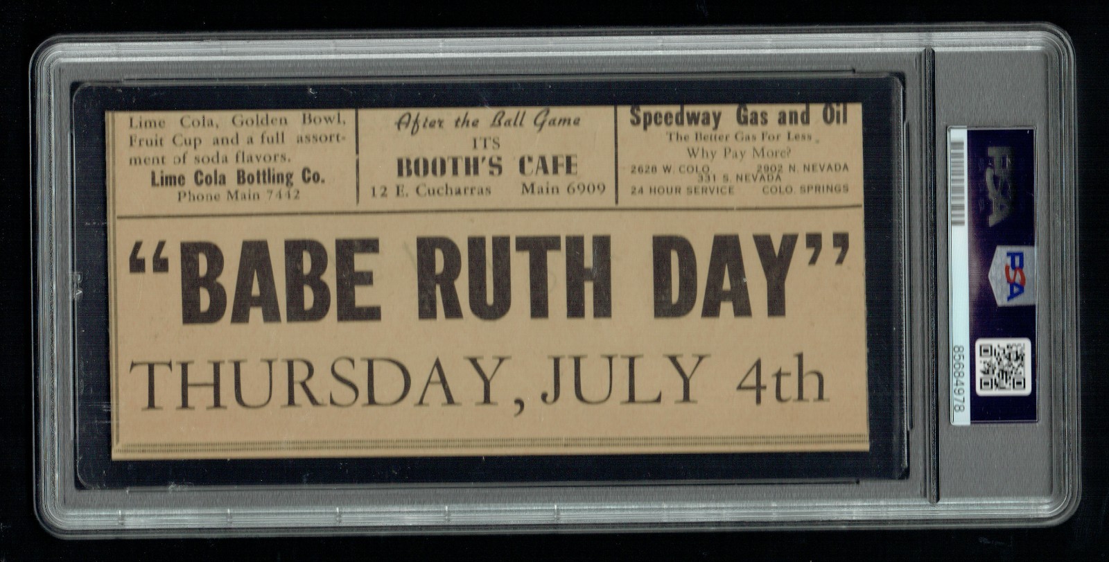 Babe Ruth signed autograph auto 3x7 Large Cut "Babe Ruth Day" PSA ...