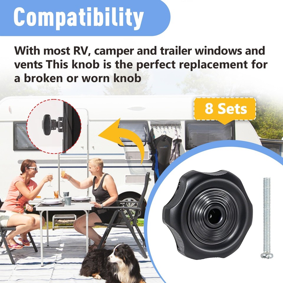 Nvguoes 8-Pack 20345 RV Camper Window Crank Handle Turn Latch Vent ...