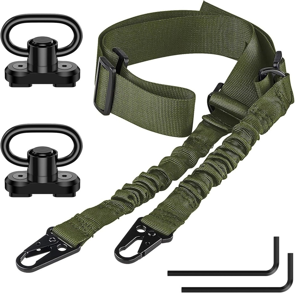 Adjustable Rifle Sling 2-Point Nylon AR Strap w/ Metal Swivels, 62.2 ...