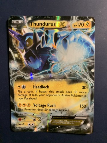 Pokémon TCG Thundurus-EX Roaring Skies 26/108 Holo Holo Rare EX NM ...