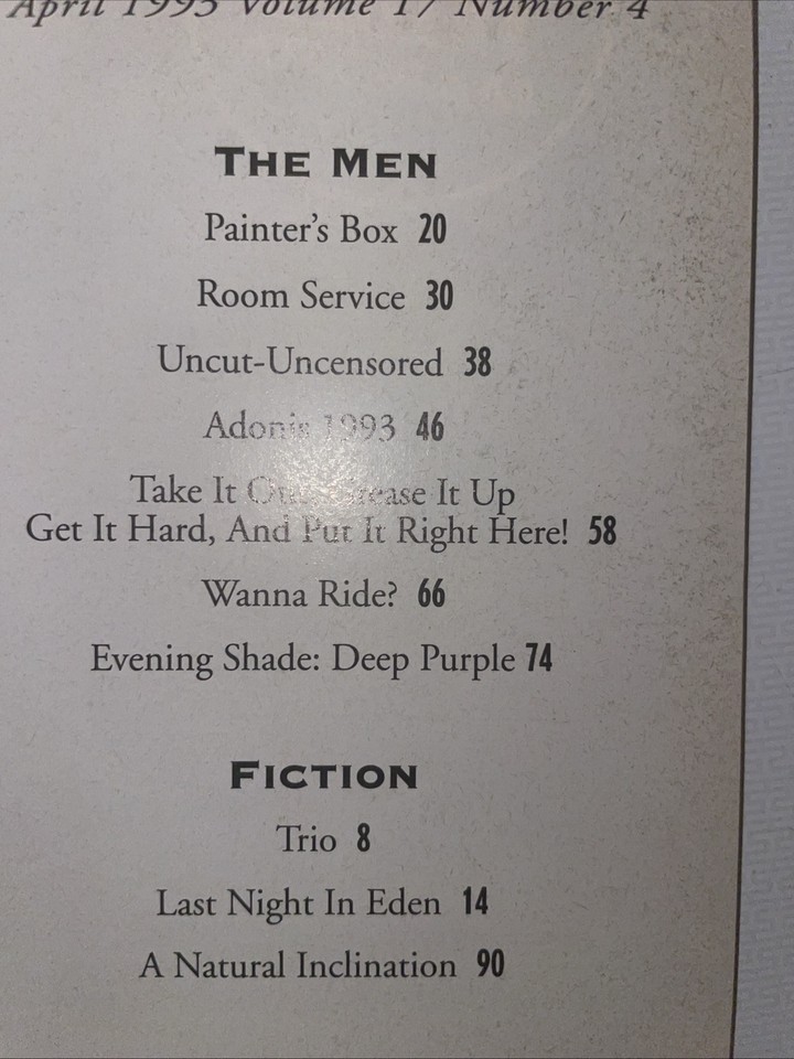 Mandate Magazine April 1993 Gay Interest Adult Adonis | eBay