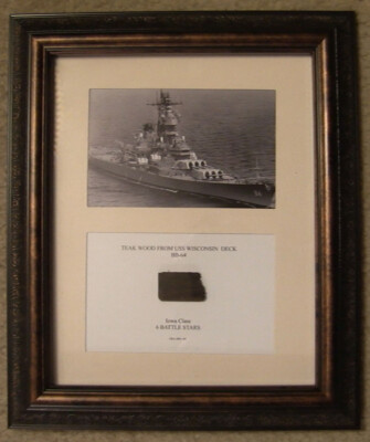 WWII Battleship USS Wisconsin BB-64 Teak Display | eBay