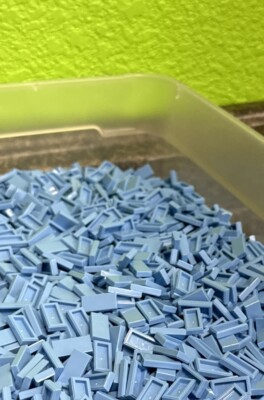 x500 new LEGO Medium Blue Tiles 1x2 Mosaic Tile Lot Smooth Finishing ...