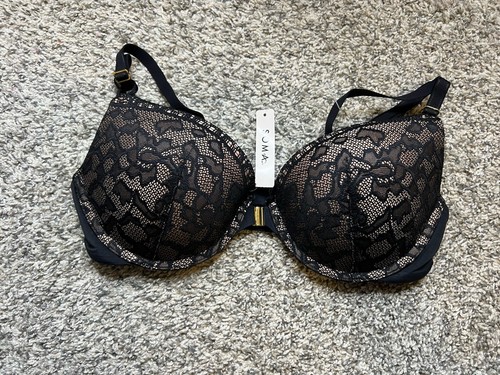 Soma Embraceable Enchanting Lace Front Closure Push-Up Bra 34D Black ...