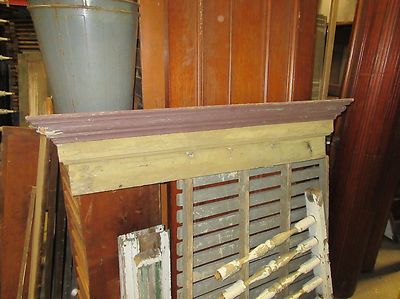 CIRCA 1880 ANTIQUE SALVAGE red & mustard victorian window pediment ...