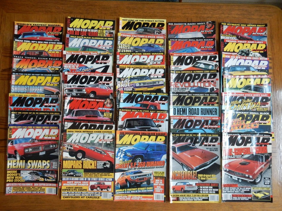 Mopar Action Magazines Lot of (35) Vintage Mopar, Dodge, Chrysler ...
