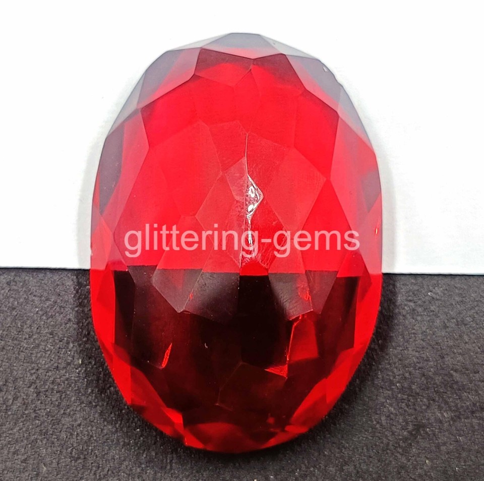 150 Ct Rare Brazil Red Topaz Lab Created Oval Cut IGL Certified Loose ...