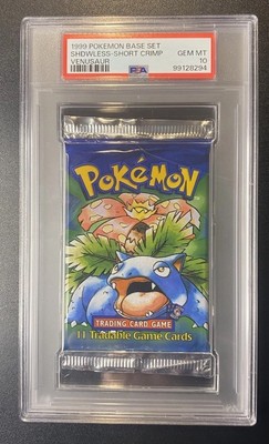 🔥1999 WOTC Shadowless Pokémon Base Set Unlimited Booster Pack PSA 10 ...