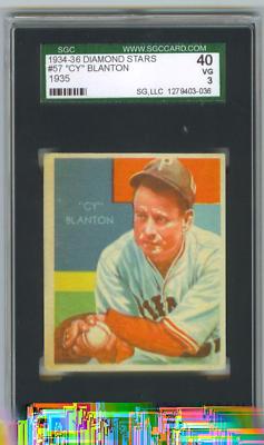 1934-36 DIAMOND STARS # 57 CY BLANTON SGC 40 | eBay