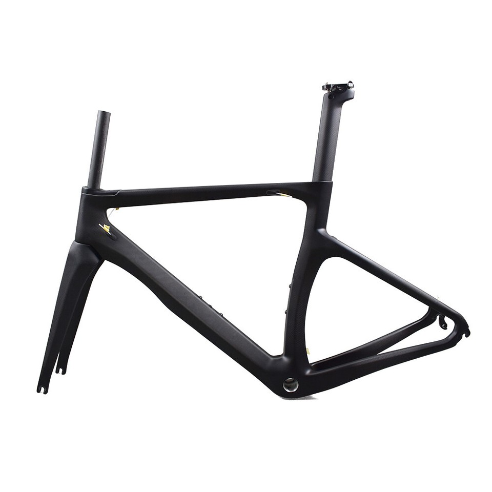 AIRWOLF Aero Carbon Fiber Road Bike Frame Disc/V Brake Frameset 3K BSA ...