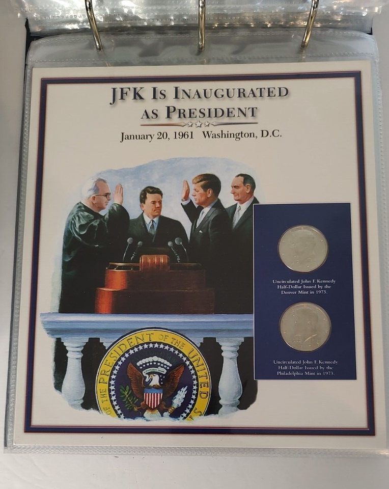 The Complete John F. Kennedy UNC US 1/2 Dollar Collection 2 binders 54 ...
