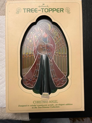 Vintage Hallmark 1970s Angel Christmas Tree Topper Multicolor Stained ...