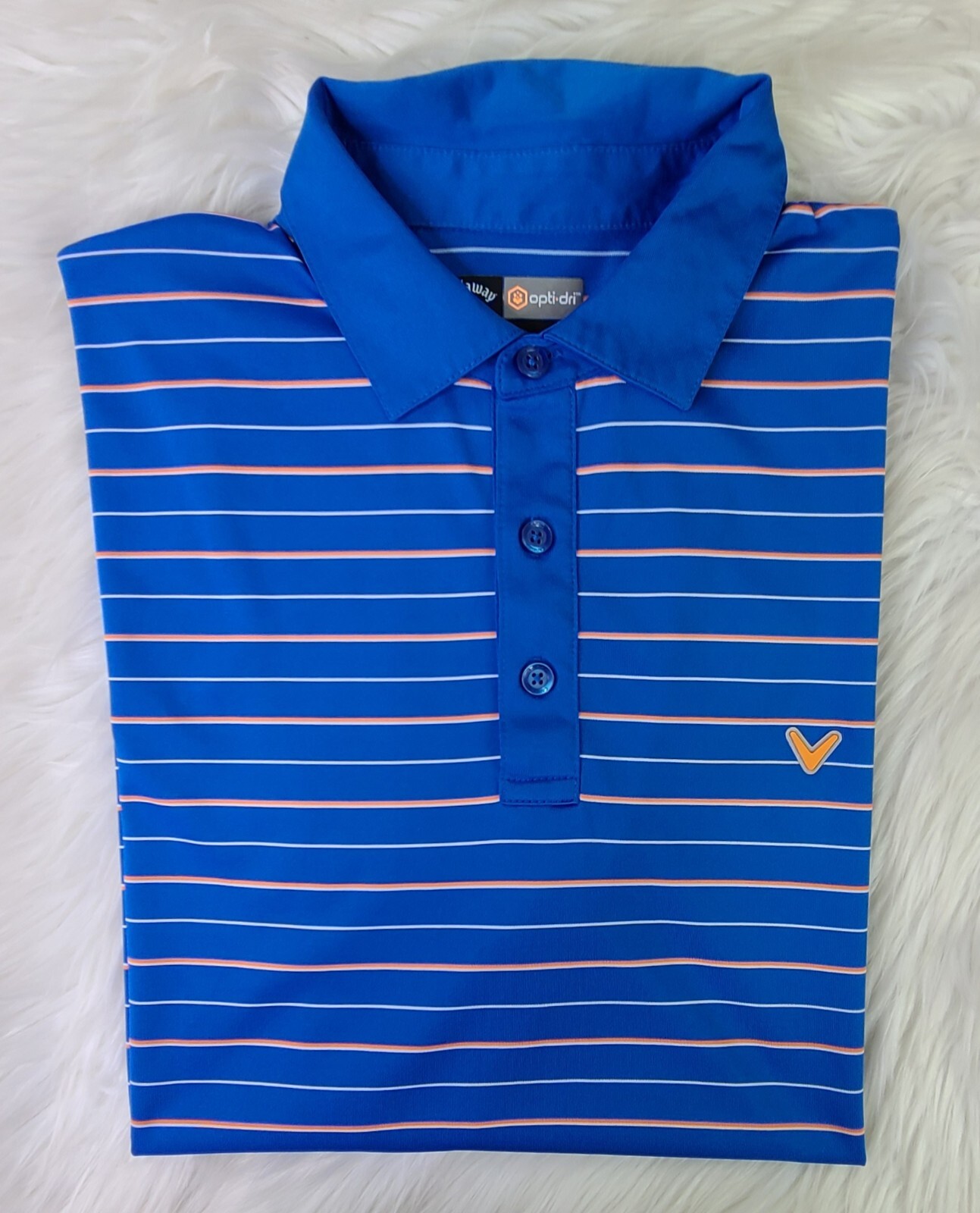 CALLAWAY OPTI DRI POLO GOLF SHIRT MENS SZ(L) Striped | eBay