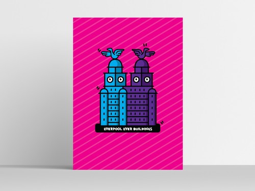 Liverpool Liver bird illustration pop art cartoon Print Merseyside The ...