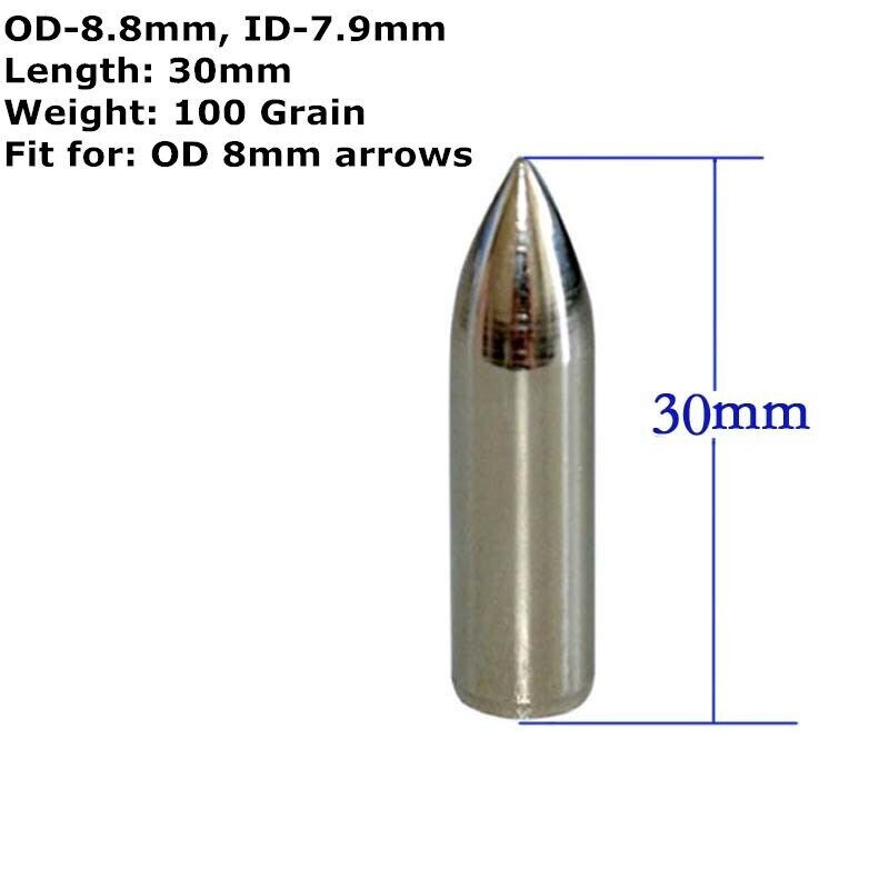 24Pcs Bullet Arrowheads Practice Target Field Points Tips Shaft 6MM ...