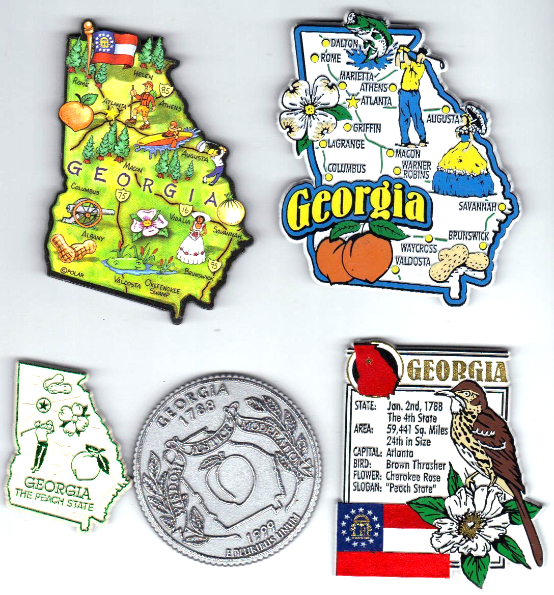 Georgia Peach Outline GEORGIA" THE PEACH STATE" OUTLINE MAP MAGNET NEW