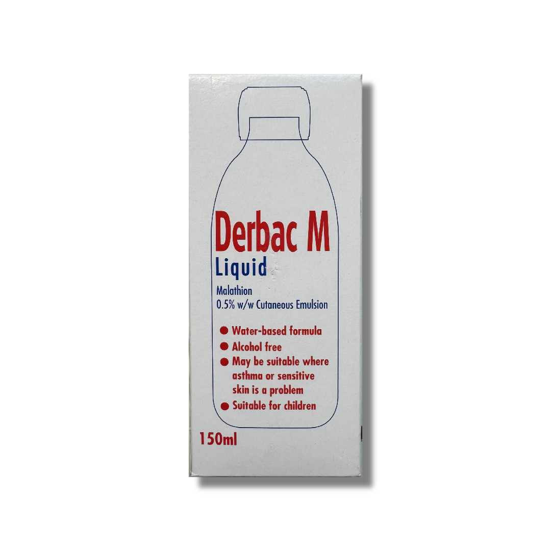 Derbac M Liquid - 150ml - formulated to treat head lice, pubic lice and ...
