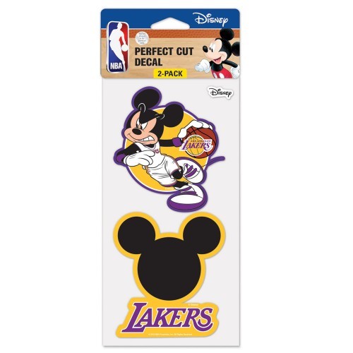 LOS ANGELES LAKERS MICKEY MOUSE DISNEY 2 PIECE PERFECT CUT DECAL SHEET ...