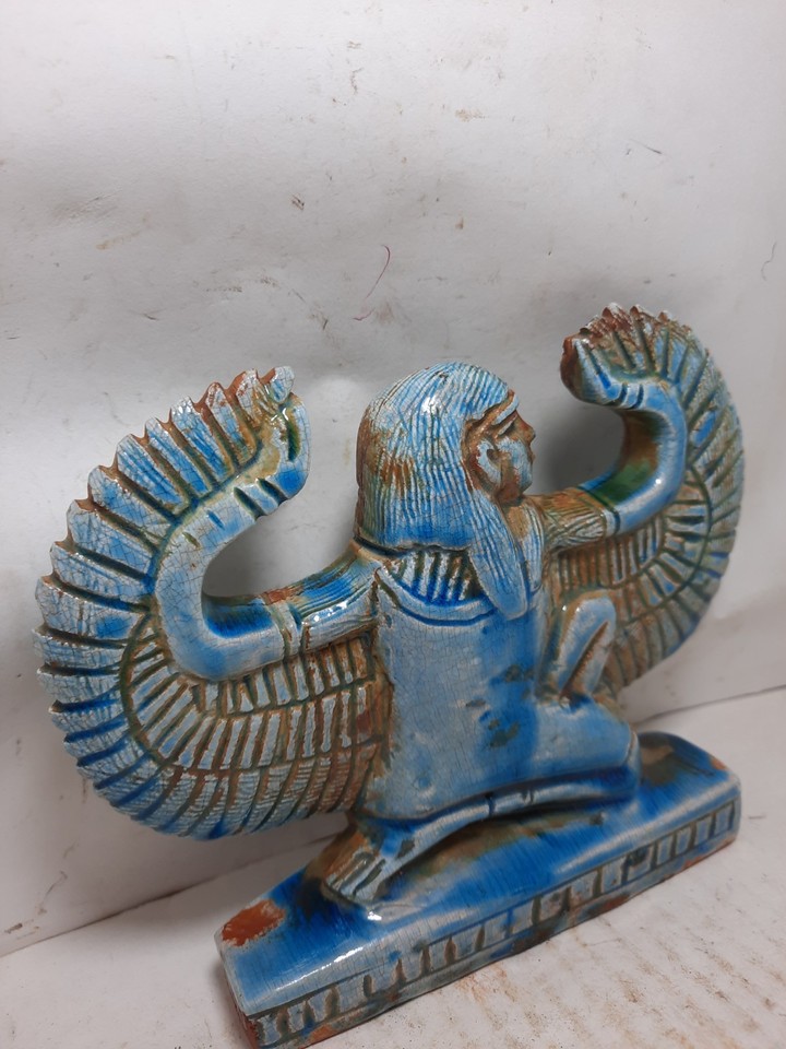 Ancient Egyptian Goddess Isis Winged Figure Hand-Carved Stone Statue ...