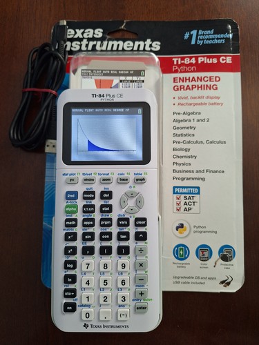 Texas Instruments Ti-84 Plus CE Python Graphing Calculator - White ...