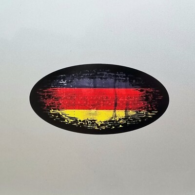 Germany German Flag Fade to Black Oval Vinyl Sticker Decal For Car Van ...