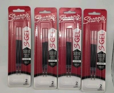 Lot Of 4 Sharpie Pen S-Gel Gel Refills Medium Point 0.7mm Black Ink 2 ...