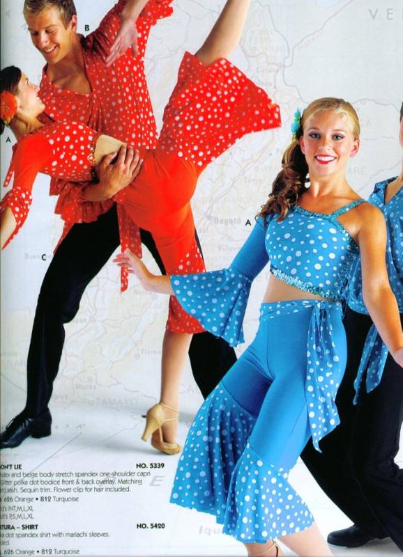 RHUMBA LATIN JUMPSUIT DANCE COSTUME DOTTED CARIBE Ladies sizes | eBay