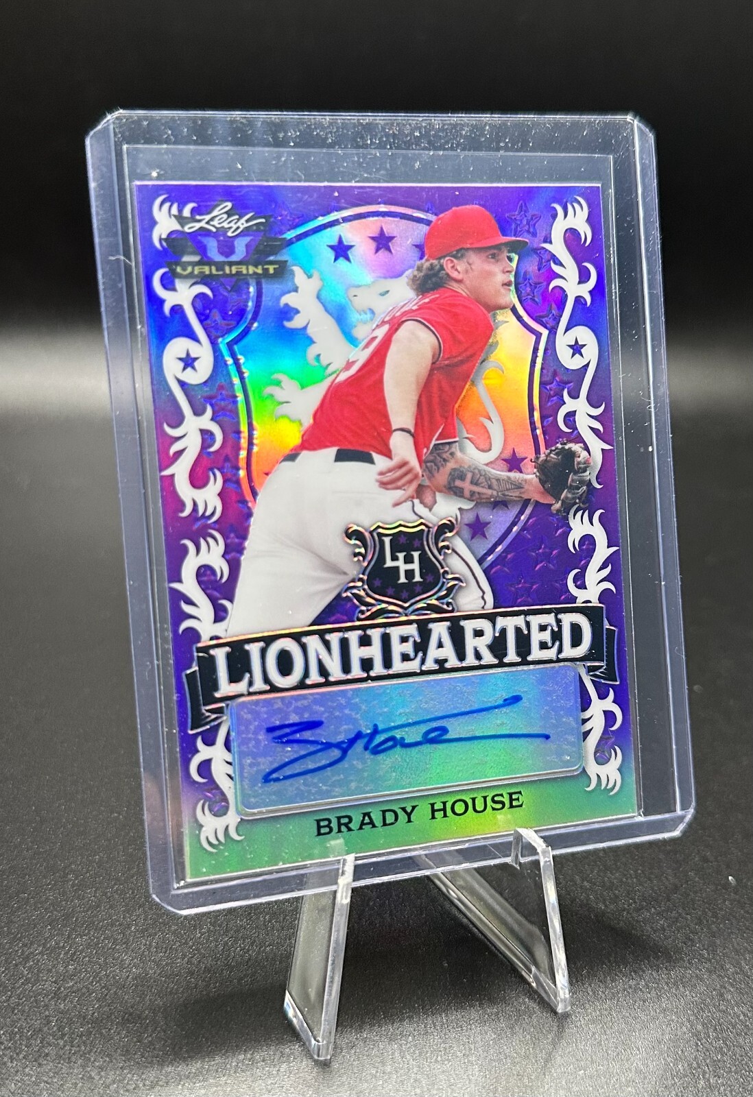 2021 Leaf Valiant BRADY HOUSE Lionhearted Purple Auto /50 Nationals ...